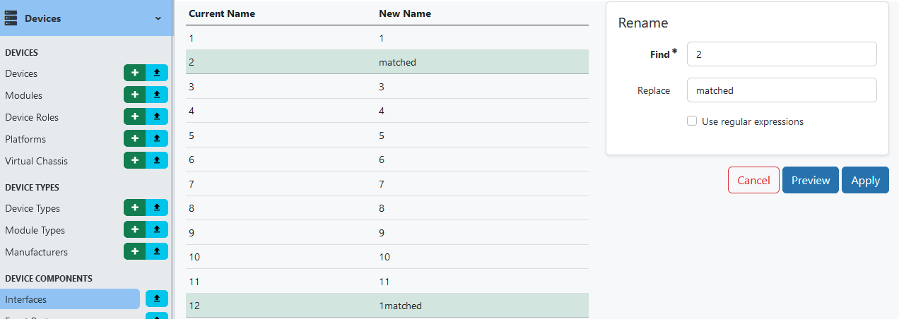 Renaming Interfaces in bulk in Netbox – Constantpinger